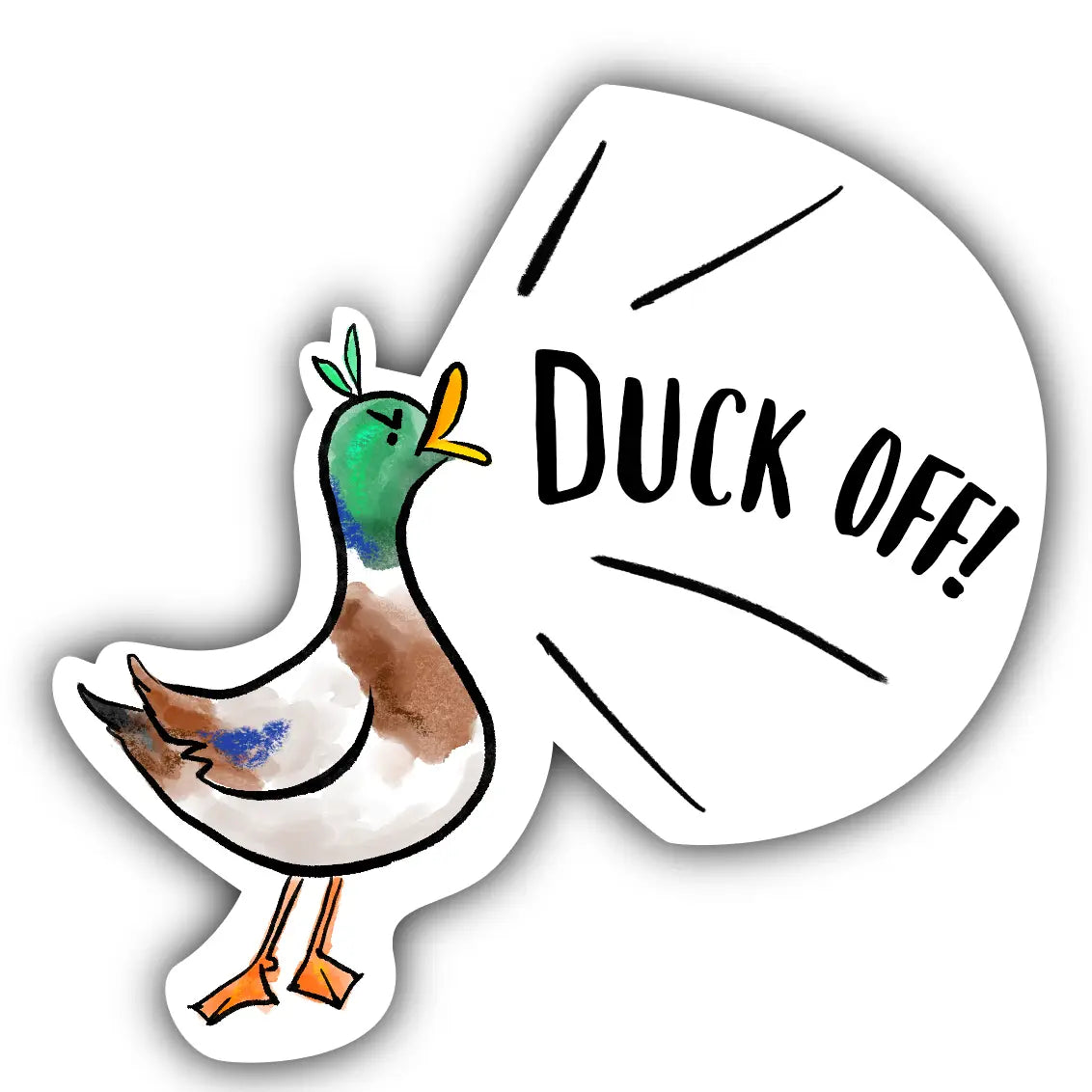 Duck Off Sticker