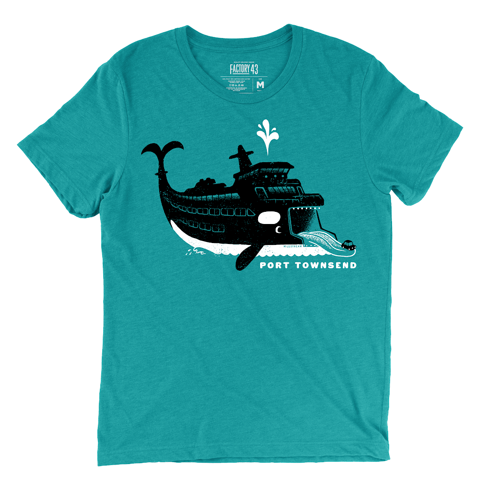 Port Townsend Orca Ferry Unisex Shirt Teal