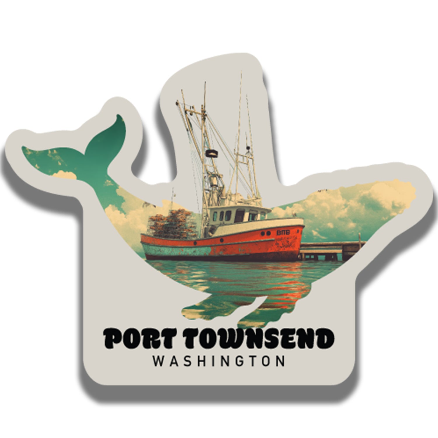 Port Townsend Humpback Whale Boat Magnet